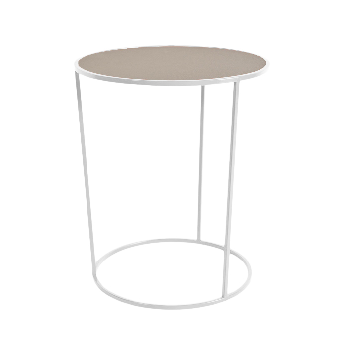 MEME DESIGN table basse COSTANCE RONDE (Blanc - métal et mélaminé ...